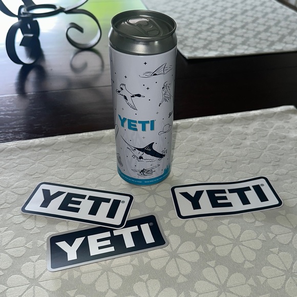 Yeti | Dining | Yeti Slim Can With 4 Stickers | Poshmark